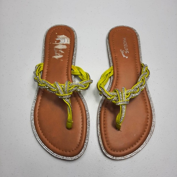 Madeline Stuart | Shoes | Madeline Stuart Sandals Womens Size 9w Yellow ...